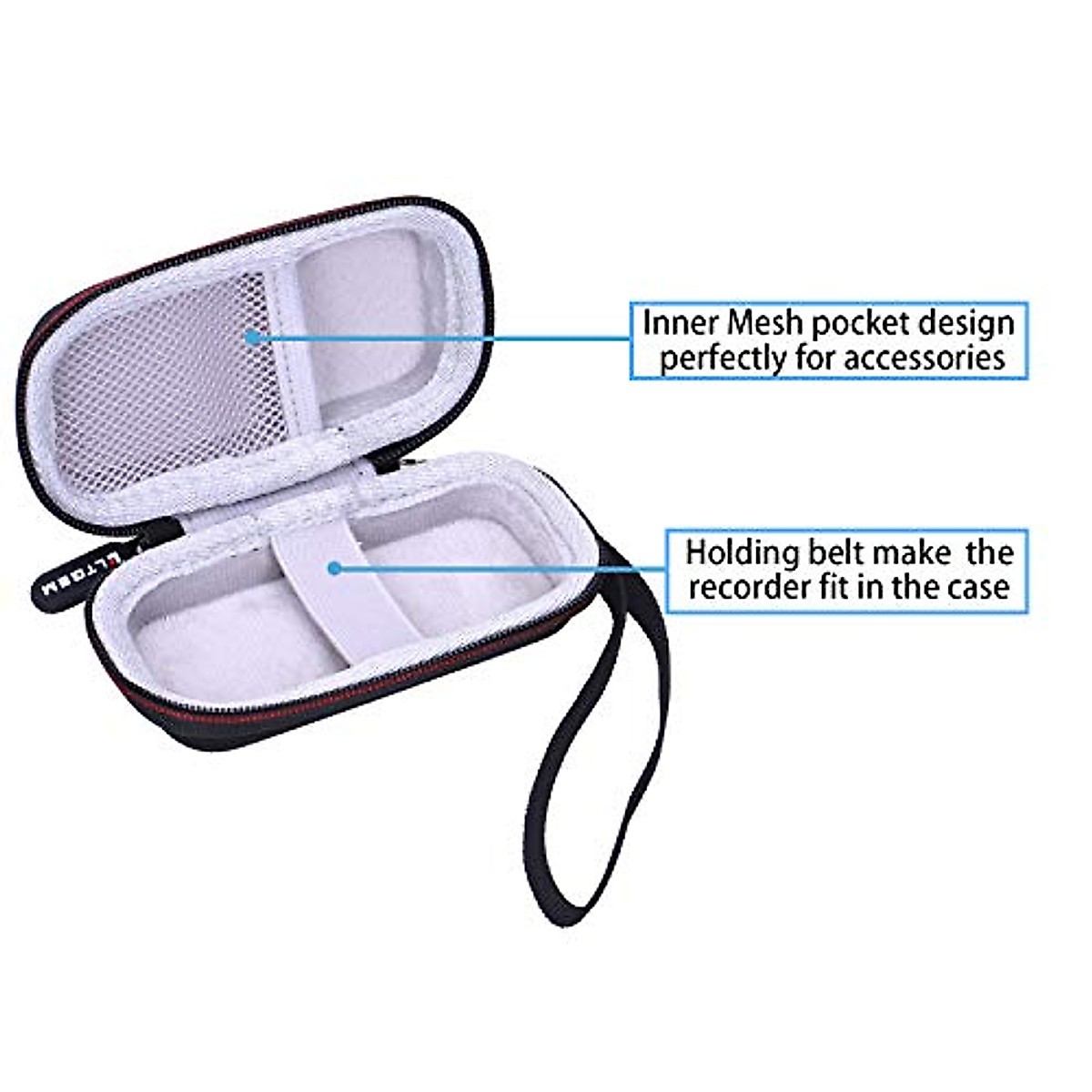 LTGEM EVA Hard Case for 48GB/72GB/16GB/EVISTR 32GB & Sony ICD-PX370/PX470/UX570 Digital Voice Recorder Voice Activated Recorder - Travel Protective Carrying Storage Bag (Case Only)