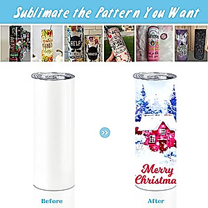 VACVOU 2 Pack Sublimation Tumblers 20 oz Skinny Straight, Double Wall Insulated Stainless Steel Sublimation Tumblers Cups with Lid and Straws Sublimation Blank Tumbler for DIY Gift