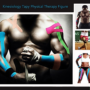 Kinesiology Theraeputic Tape Physio for Athletic Sports Recovery Pain Relieve Strong Adhesion Waterproof Original Cotton Uncut 2 Inch x 16.4 Feet (2 Pink)