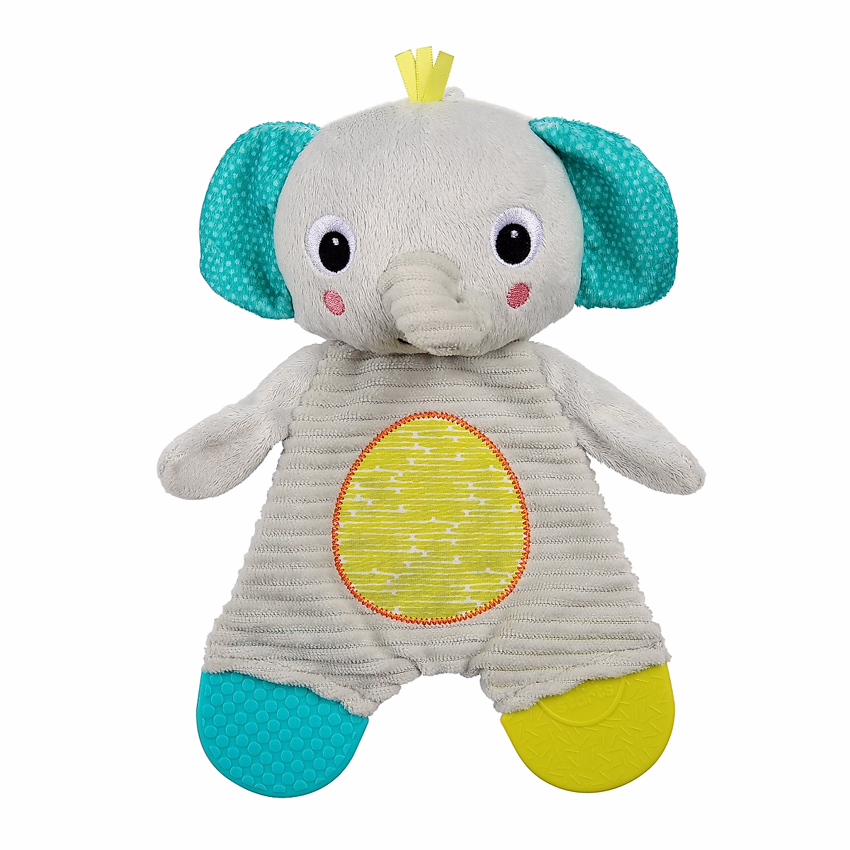 Bright Starts Snuggle & Teethe BPA-free Crinkle Teething Plush Baby Toy - Elephant
