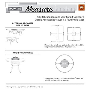 Classic Accessories Veranda's Best Waterproof Square Fire Pit Table Cover, 42 x 42 x 22 Inch, Outdoor Table Cover, Earth