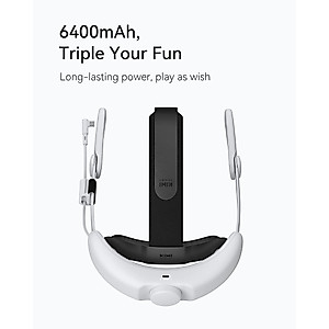 KIWI design Elite Strap with Battery and Controller Grips with Battery Opening Compatible with Quest 2