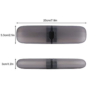 Yeeco Toothbrush Case 2 Packs, Transparent Black Toothbrush Travel Case, Plastic Toothbrush Holder Travel, 7.9”×2.1”×1.2” Portable Toothbrush Case for Traveling
