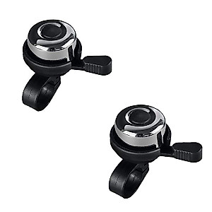 Emoly Bike Bell, 2 Pack Brass Mini Bicycle Ring Bell for Mountain Bike Road Bike Kid Bike Accessories (New, Black)