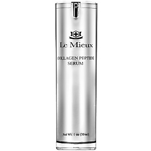 Le Mieux Collagen Peptide Serum - Concentrated, Creamy Anti Aging Face Serum with Skin Contouring Peptides & Moisturizing Hyaluronic Acid, No Parabens or Sulfates (1 oz / 30 ml)