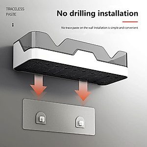 Jeorywoet Shower Shelf Adhesive Replacement, 3PCS Shower Adhesive Strips, No Drilling Double Shower Adhesive Hooks, Clear Shower Organizer Adhesive for Bathroom Kitchen, Shower Organizer Adhesive