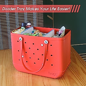 Raymall Divider Tray for Bogg Bag, Dividers for Bogg Bag Accessories Inserts for Bogg Totes Bags, 11.8x8.54x0.22in Beach Bag Divider for Original XL Size Bogg Bags Divider Tray 2packs (Blue+White)