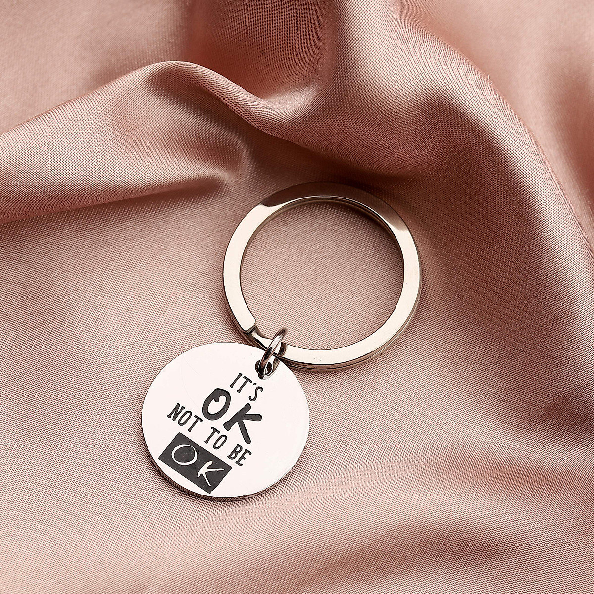 SEIRAA Mental Health Awareness Gift It's Ok Not To Be Ok Keychain Awareness Jewelry Suicide Prevention Gift (It's Ok)