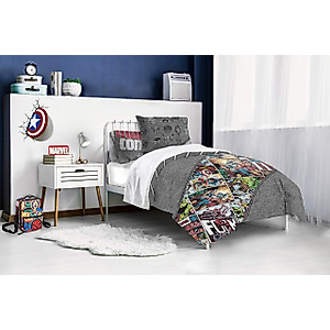 Jay Franco Marvel Comics 80th Anniversary Twin Comforter & Sham Set - Super Soft Kids Reversible Bedding - Fade Resistant Microfiber (Official Marvel Product)