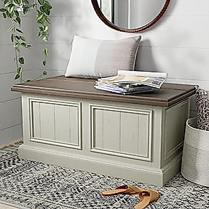 Amazon Brand - Stone & Beam FSC Certified Reclaimed Pine Storage Bench, 39"W, White