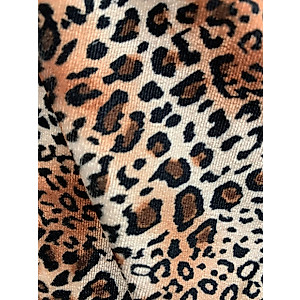 Dana Black Brown Rust Leopard Pattern Polyester Stretch Velvet Fabric for Bows, Top Knots, Head Wraps, Scrunchies, Clothes, Costumes, Crafts