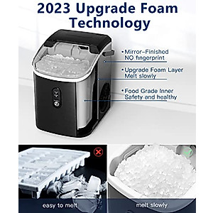 Kndko Nugget Ice Maker Countertop,10,000pcs/33lbs/Day,Pebble Ice Maker with Self-Cleaning,Crushed Ice Makers for Home Kitchen Bar Party