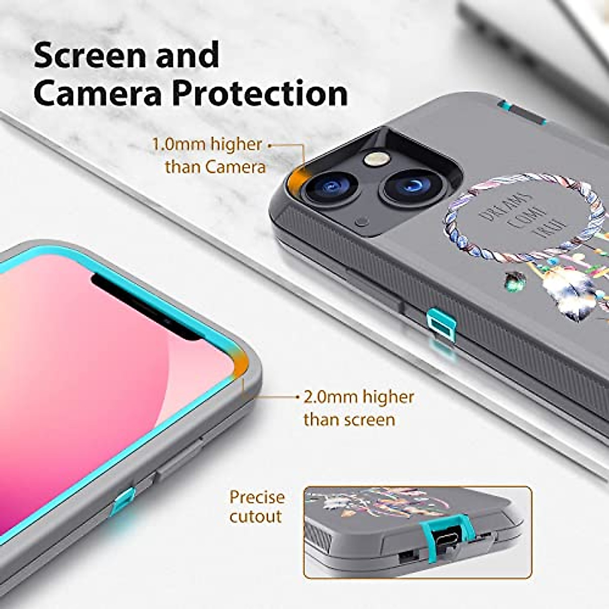 ACAGET True Wireless Earbuds Bluetooth Headphones & iPhone 13 Case Noise Cancelling Earphones Stereo Bass Built-in Mic Headphone 6.1 inch