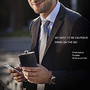 RNUIE Hip Flasks for Liquor Sets for Men,9 Oz Personalized Whiskey Stainless Steel Flagon,2 Cups+1Corkscrew+1 Mini Funnel for Husband Christmas Birthday Ornaments(eagle)