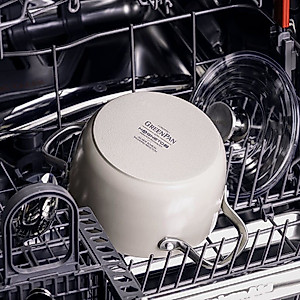 GreenPan Healthy Ceramic Nonstick, 2QT Rice Grains and Soup Maker, Caldero Pot with Lid, PFAS-Free, Induction, Dishwasher Safe, Oven Safe, Taupe