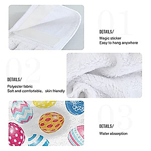 Boccsty Beautiful Easter Egg Hanging Kitchen Towels 2 Pieces Spring Dish Cloth Tie Towels Hand Towel Tea Bar Towels for Bathroom Farmhous Housewarming Tabletop Home Decor