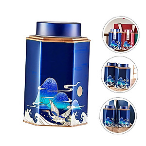 1pc Tea Tin Can Decorative Candles Storage Jars with Lids Tea Containers Chinese Tea Tins Condiment Containers Round Tea Tins Storage Storage Canister Decorative Tea Can Mini
