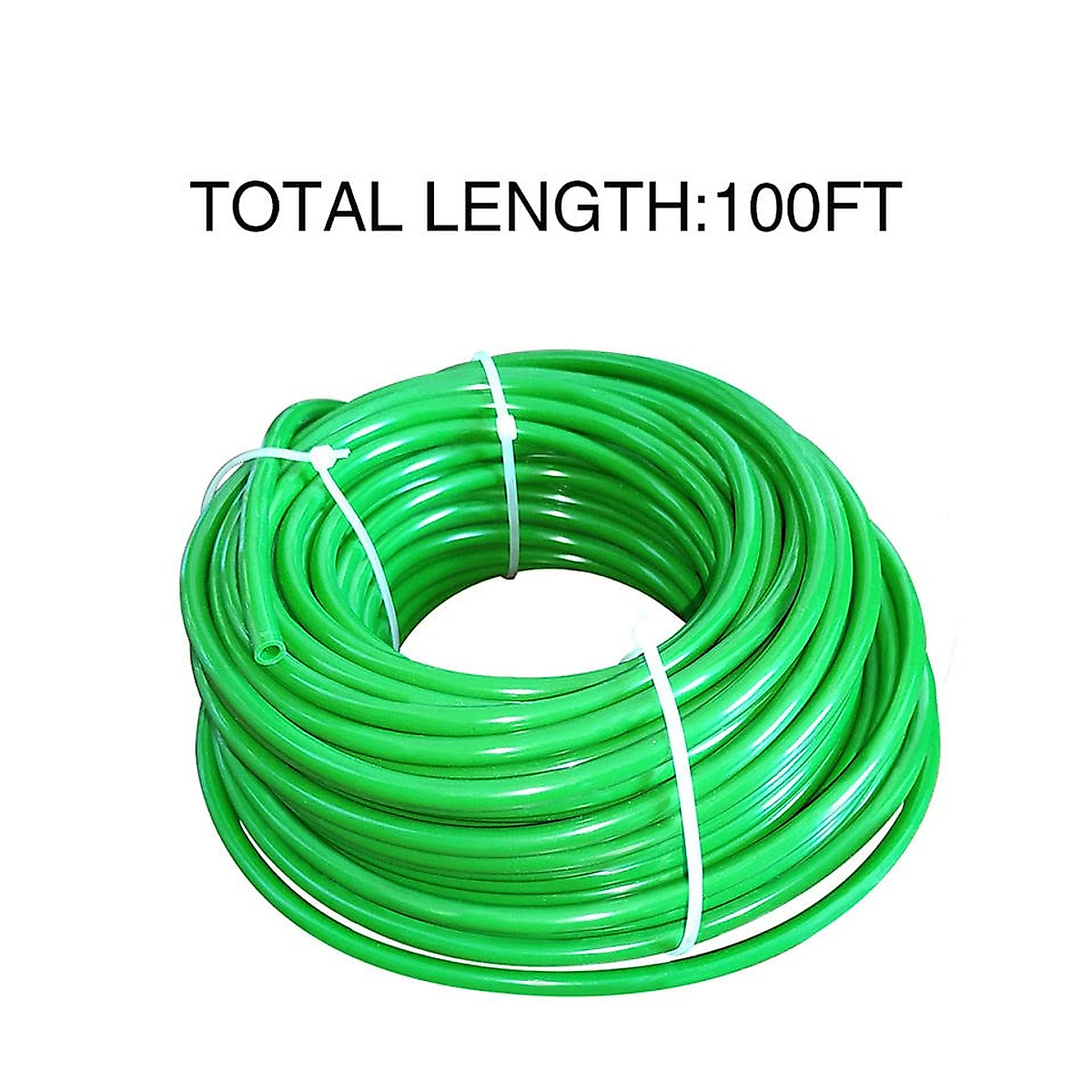 Premium Ultra Flex 100-Foot Roll of Flexible Drip Irrigation & Hydroponic Gardening Micro Tubing 1/4" OD x 3/16" ID, Green Color