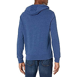 Amazon Essentials Men's Lightweight Jersey Pullover Hoodie, Blue Heather, Large