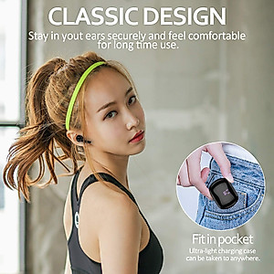 SIXGO Bluetooth Headphones in Ear Wireless Headphones Bluetooth 5.0 Earphones Sport True Wireless Earbuds Hi-Fi Stereo Sound Touch Control Super Lightweight Microphone for Smartphone