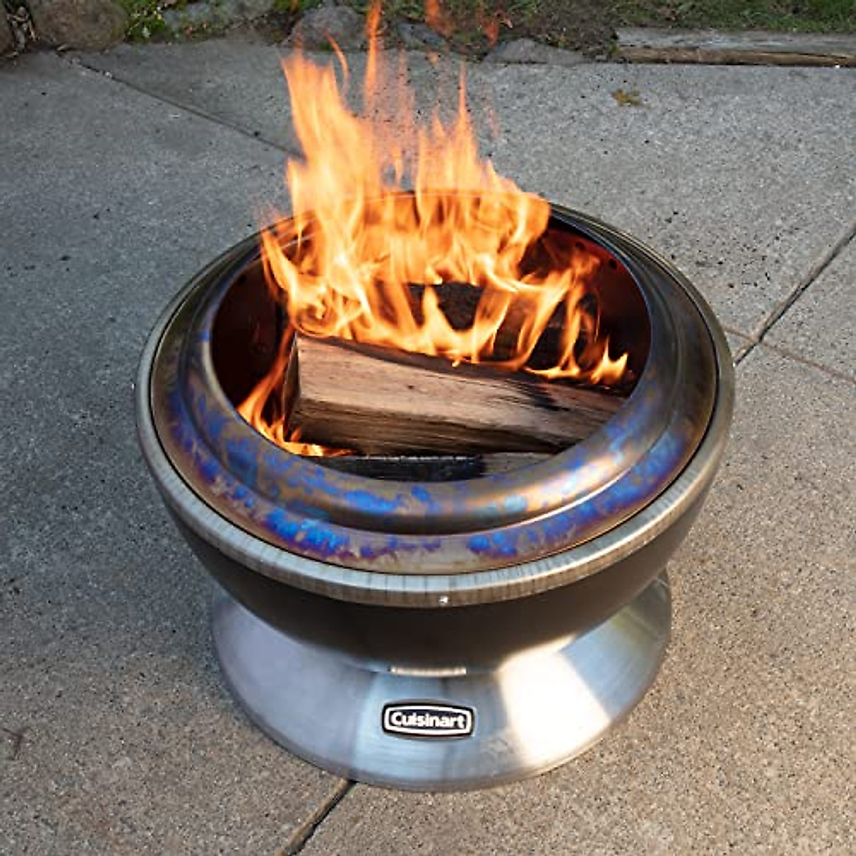 Cuisinart 24” Cleanburn Smokeless Fire Pit with Removable Base for Ash, Portable Outdoor Wood Burning Fireplace, Smoke Free Stainless Steel Outdoor Heater, Enhanced Airflow and Easy Cleanup