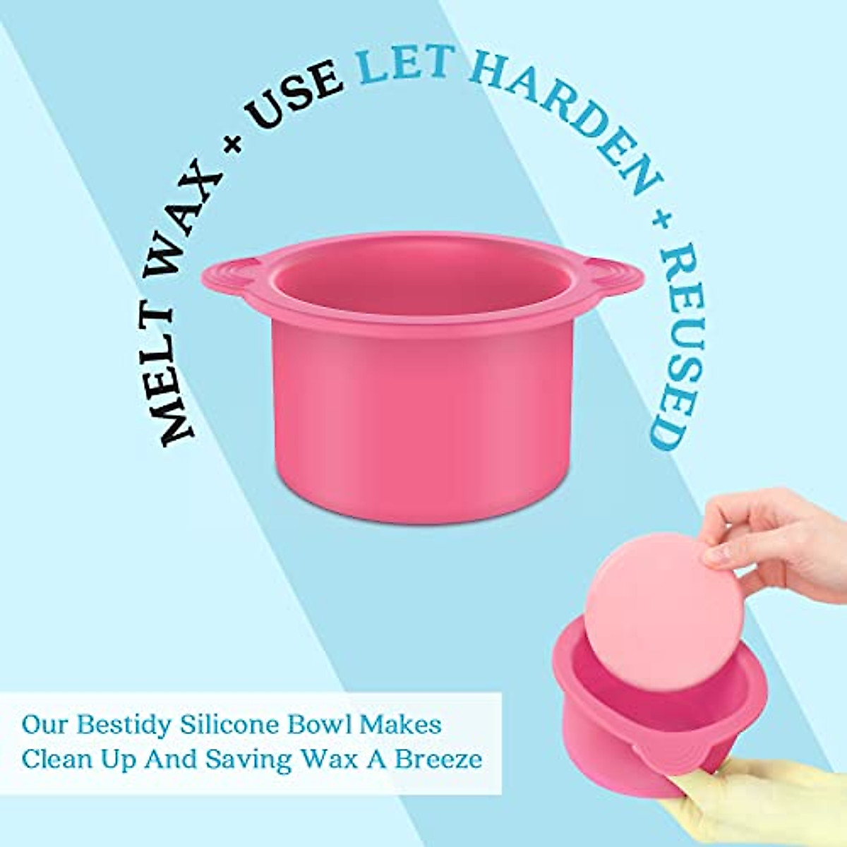 Bestidy Waxing Kit for Women and Men Home Wax Warmer with 5 Pack Hard Wax Beads Hot Wax Hair Removal for Brazilian Body Underarm Bikini Chest Legs Face Eyebrow (White)