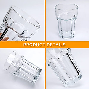 QAPPDA Clear Drinking Glasses Set of 12,Thick and Sturdy Water Glass Beer Tumbler,14oz All-purpose Beverage Glasses for Juice,Kitchen,Party
