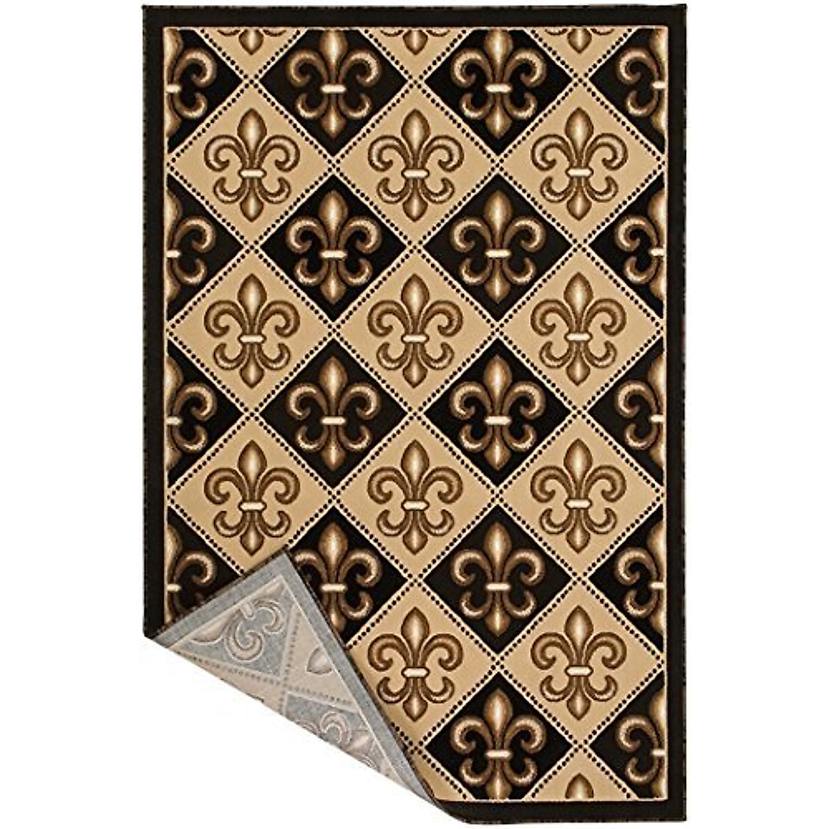 PRO RUGS Fleur DE LIS New Orleans Design Modern Area Rug (5 FEET X 7 FEET)