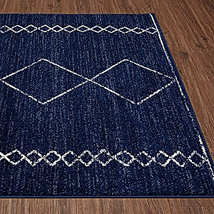 LUXE WEAVERS Daphnes Navy 6x9 Boho Moroccan Geometric Area Rug 2735