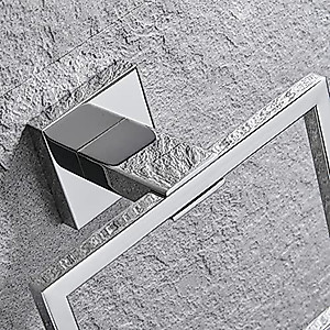 Hand Towel Bar, Bathroom Accessories Towel Holder, SUS304 Stainless Steel Hand Towel Rack Chrome Polish Finished, Bath Hardware Square Towel Rod, Wall Mounted.