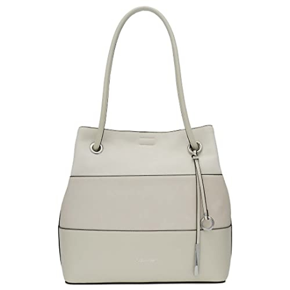 Calvin Klein Gabrianna Novelty North/South Key Item Tote, Cherub White Mixed