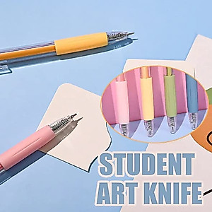 HYOIIO Cartoon Pattern Student Utility Knife Pen, 2023 New Craft Cutting Tool Paper Pen Cutter Knife Creative Retractable Precision Paper Cutting Carving Tools
