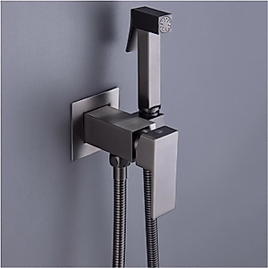 Toilet Shower Kit, Portable Bidet Toilet Faucets Kit Wall Mounted Brass Handheld Bidet Sprayer for Women