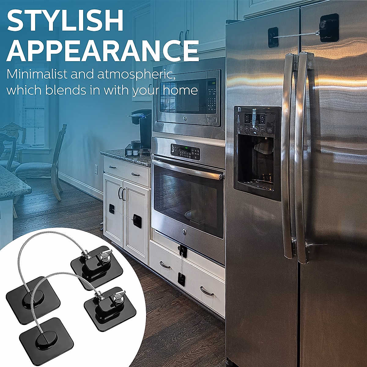 12 Pack Refrigerator Lock with 12 Keys Fridge Locks Combination Adhesive Child Safety Cabinet Lock Freezer Door Lock for Kid Child Adult File Drawer Kitchen Appliance Furniture Closet (Black)