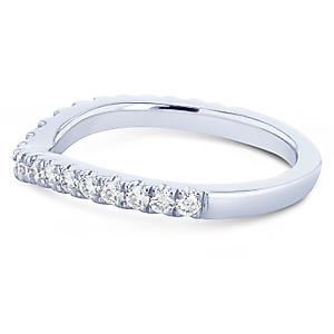 Kobelli Diamond Curved Wedding Band 1/3 CTW in 14k White Gold, 5