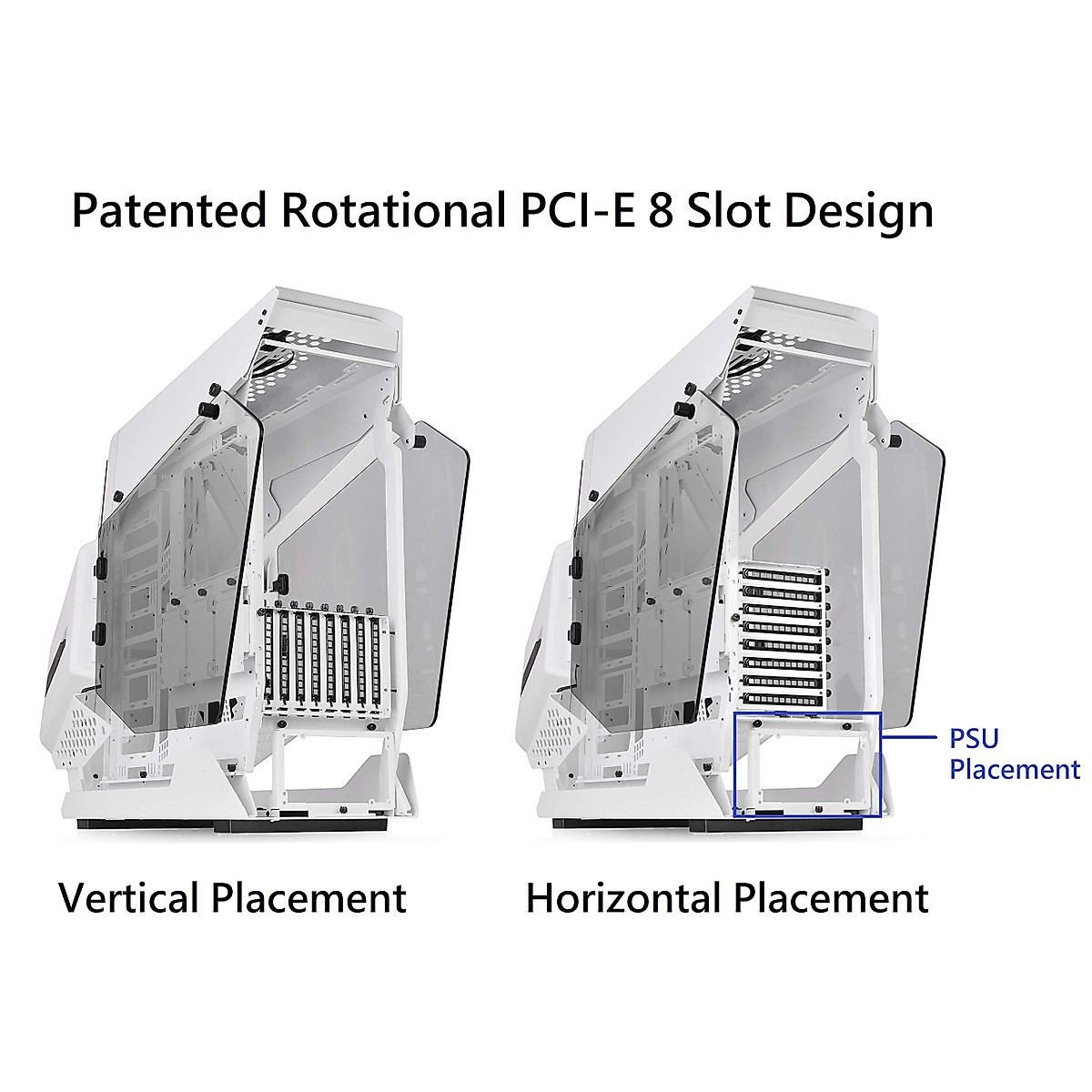 Thermaltake AH T600 Snow Helicopter Styled Open Frame Tempered Glass Swing Door E-ATX Full Tower Case CA-1Q4-00M6WN-00