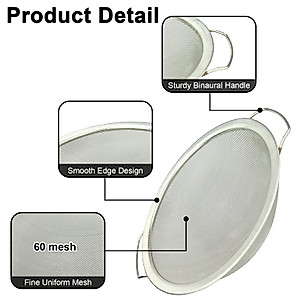 3 Pack Fine Mesh Paint Strainer 60 Mesh Stainless Steel Paint Filter Emulsion Honey Funnel Filter Cover Fits 5 Gallon Paint Bucket Filter Tool Insert Strains