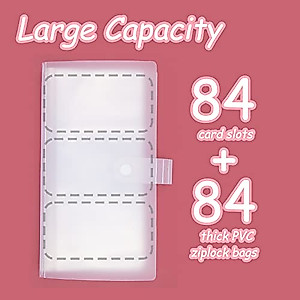 Transparent Jewelry Storage Book, Portable Anti Oxidation Jewelry Storage Book Organizer with Multiple Pockets for Necklaces, Rings, Ear Studs, Earrings (84 Grids & 84 Thicken PVC Zipper Bags)