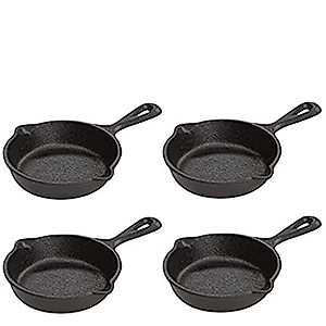 Bruntmor Pre-Seasoned Cast Iron Pan 3.5 Inch Mini Skillet Bundle - Nonstick Frying Pan Heavy Duty Cast Iron Pot | Chef Quality Pans for cooking |For Indoor & Outdoor Use Grill, Stovetop, Oven Safe
