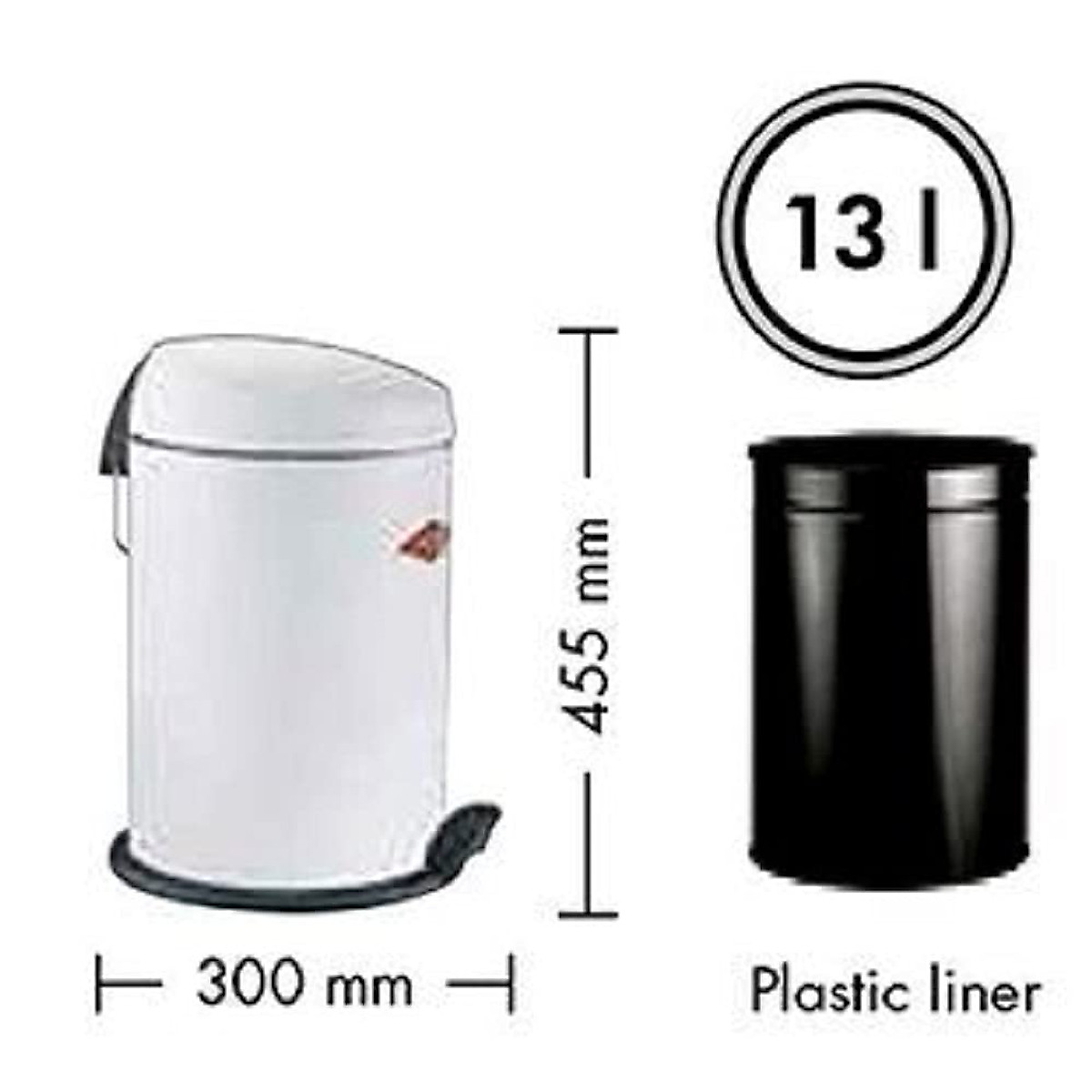 Wesco 121212-20 Pedal Type Trash Can Lime Green, Size: 11.8 x 17.9 inches (30 x 45.5 cm), Pedal Bin, 13L