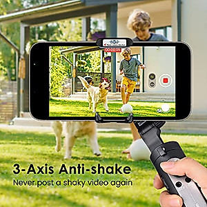 Gimbal Stabilizer for Smartphone, 3-Axis Phone stabilizer with Tripod, Foldable Phone Gimbal for Android and iPhone 14 PRO MAX, Stabilizer for Video Recording with 600° Auto Rotation - hohem iSteady X