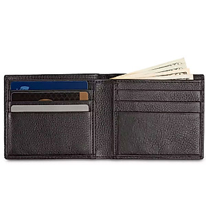 SwissGear Travel Wallet, Pebbled Black, Slim Bi-Fold
