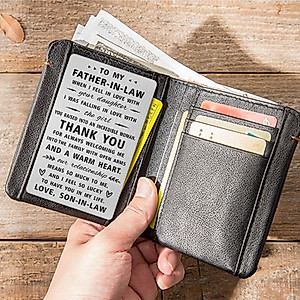 Yobent Father In Law Gift from Son In Law, Wallet Card for Father-In-Law from Groom, Father of The Bride Gifts, Unique Father In Law Wedding Day Christmas Gifts, Dad In Law Father's Day Present