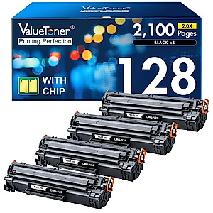 Valuetoner Compatible Toner Cartridge Replacement for Canon 128 CRG-128 3500B001AA ImageCLASS D530 D550 MF4570dw MF4770n MF4880dw MF4890dw MF4450 MF4420n FaxPhone L190 L100 Printer (Black, 4 Pack)