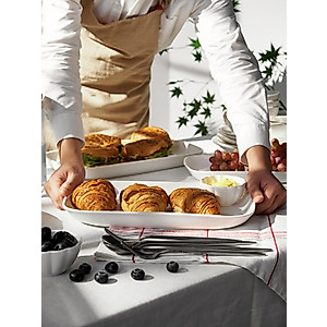 DOWAN Serving Platters and Trays for Wedding Decor, 16"/14"/12" Serving Dishes for Entertaining, White Porcelain Plates Set of 3