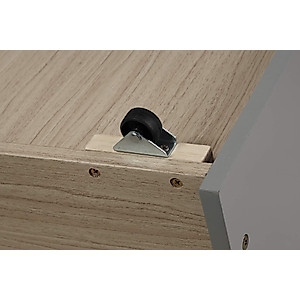 Twin Platform Bed with Trundle, Solid Wood Bed Frame with Headboard, Footboard for Teens Boys Girls,No Box Spring Needed (Grey)