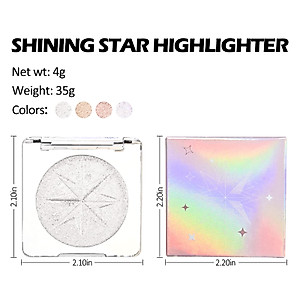 Erinde Pearl White Shimmer Glitter Highlighter Highlight Makeup Contour Powder, Silver Face Illuminator Highlighter, Highlighter Makeup iluminadores Illuminator for Face Body Cheek