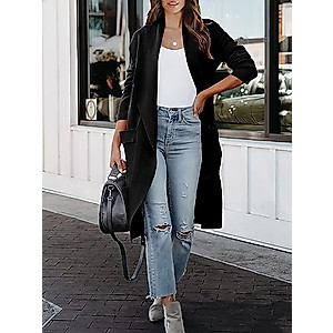 ANRABESS Womens Oversized Sweater Cardigan Knit Long Dressy Coatigan Soft Casual Sweater Jacket Coat Pockets Fashion Trendy 2023 Outwear Clothing Black 580heise-XL