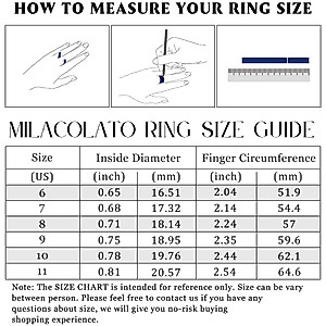 MILACOLATO 6mm Sterling Silver Rings for Women Men 18K White Gold Plated Beveled Edge Plain Thumb Ring High Polish Wedding Band Ring Comfort Fit Size 10