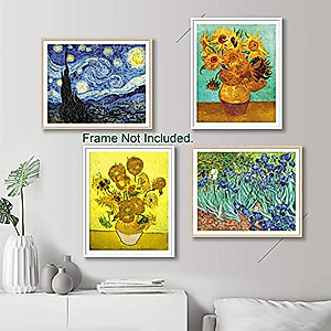 YASEN Van Gogh Canvas Wall Art Posters And Prints Of Famous Painting Abstract Wall Art Prints Unframed Art 8x10 Vincent Van Gogh Poster Artwork (4 Pack A)